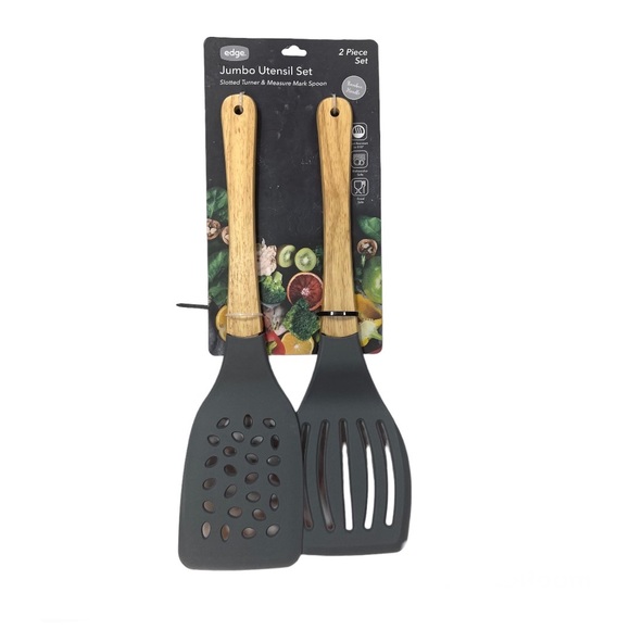 edge | Kitchen | 2 Piece Jumbo Utensils Set Kitchen Slotted Turner ...